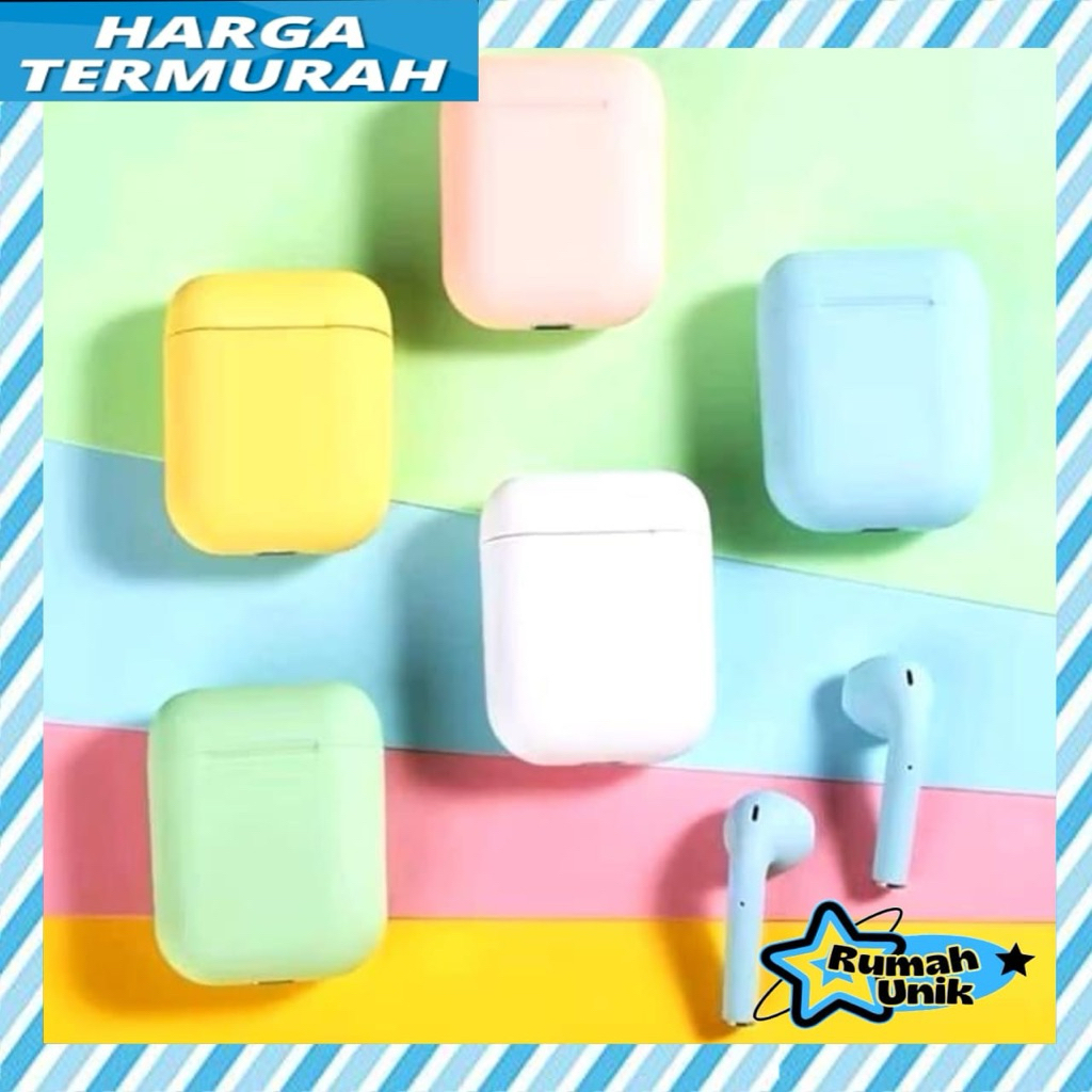 Jual Headset bluetooth Macaron i12 TWS Earphone RUMAH_UNIK | Shopee ...