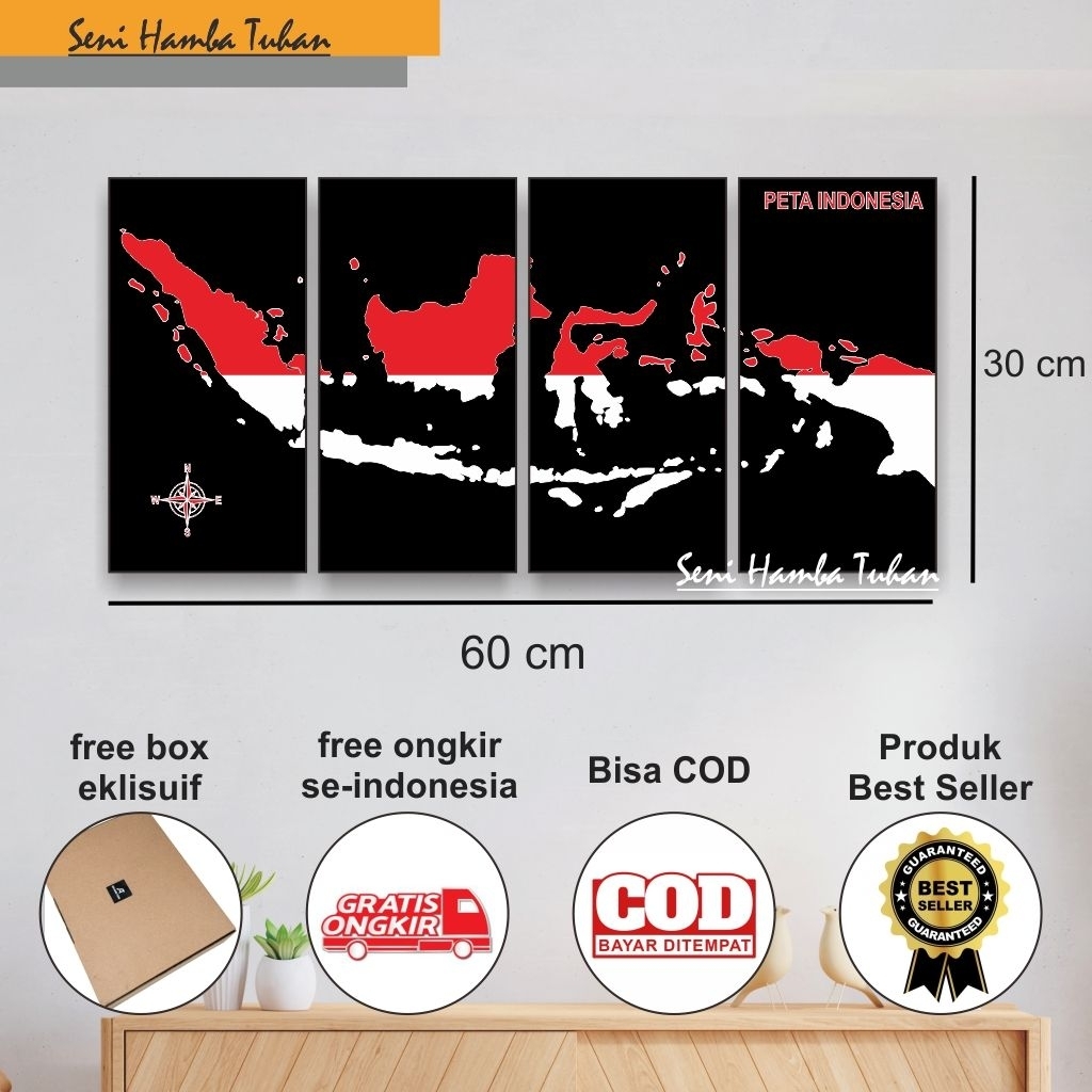 Jual Dekorasi Dinding Peta Indonesia Aestethic Hiasan Dinding Modern ...