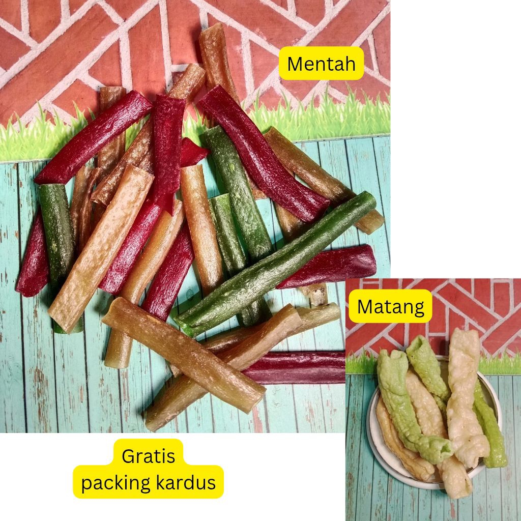 Jual kerupuk pipa mentah 250gram kerupuk sombrong krupuk mentah kerupuk ...
