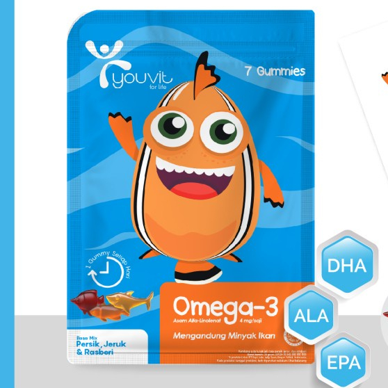 Jual Youvit Multivitamin Omega 3 Anak 7S DHA, EPA dan ALA | Shopee ...