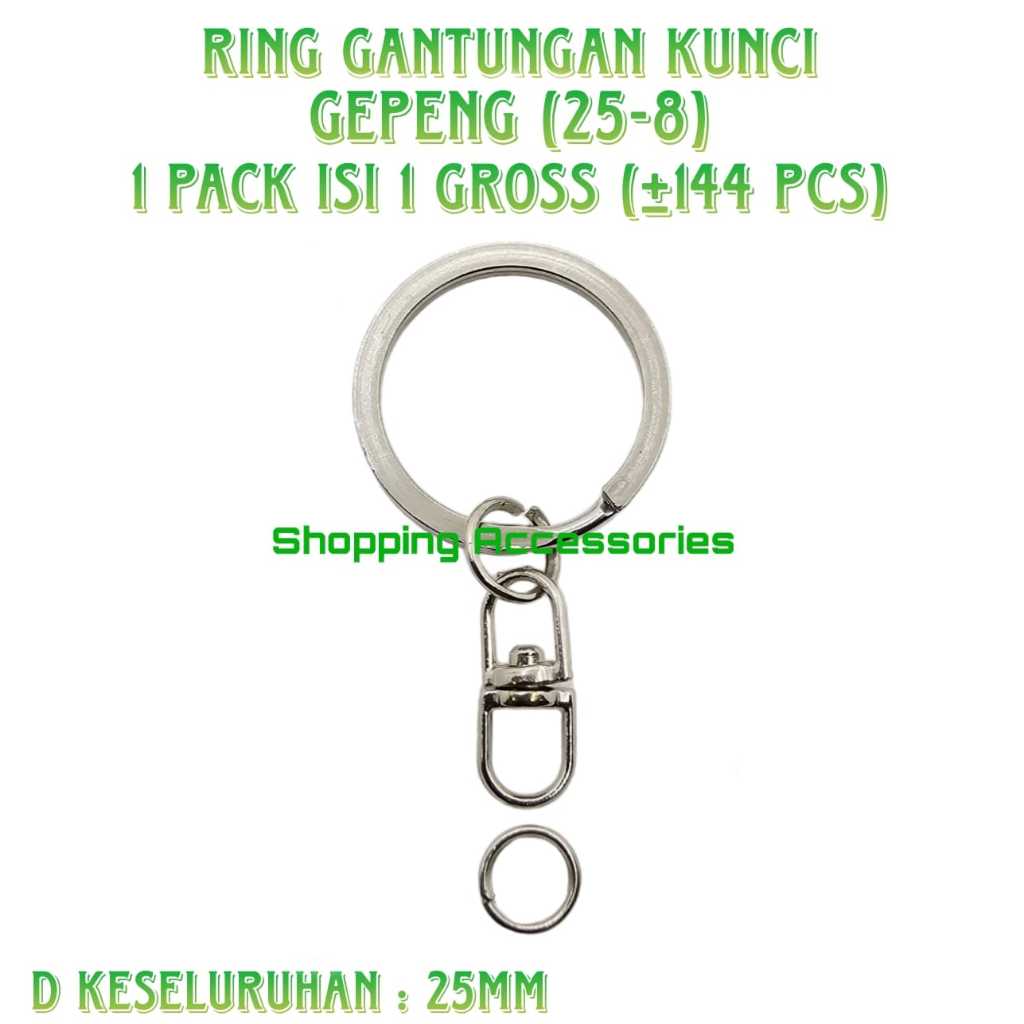 Jual Ring Gantungan Kunci (25-8 GEPENG ) isi (-+144 pcs) | Shopee Indonesia