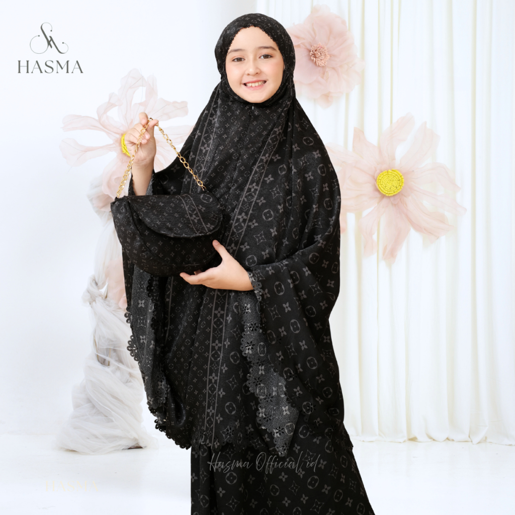 Jual HASMA - Mukena Anak Perempuan Premium Santorini Silk Lasercut 2in1 Almeera Series | Shopee ...