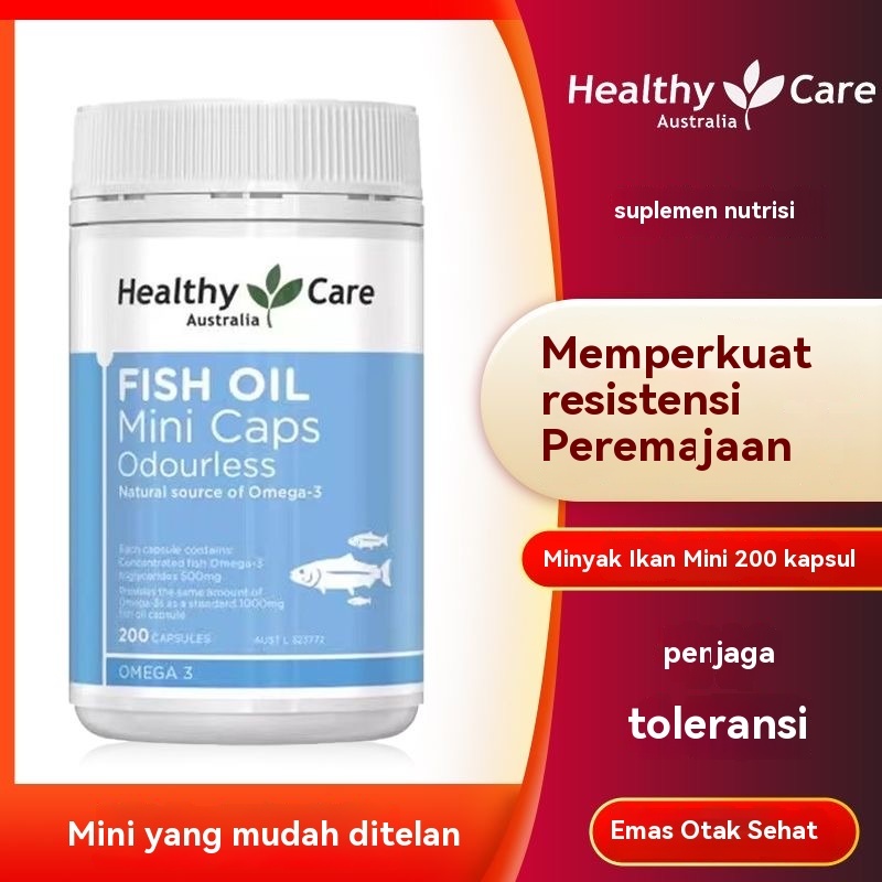 Jual Australia Healthy Care Double Strength fish oil Omega 3 200 mini ...