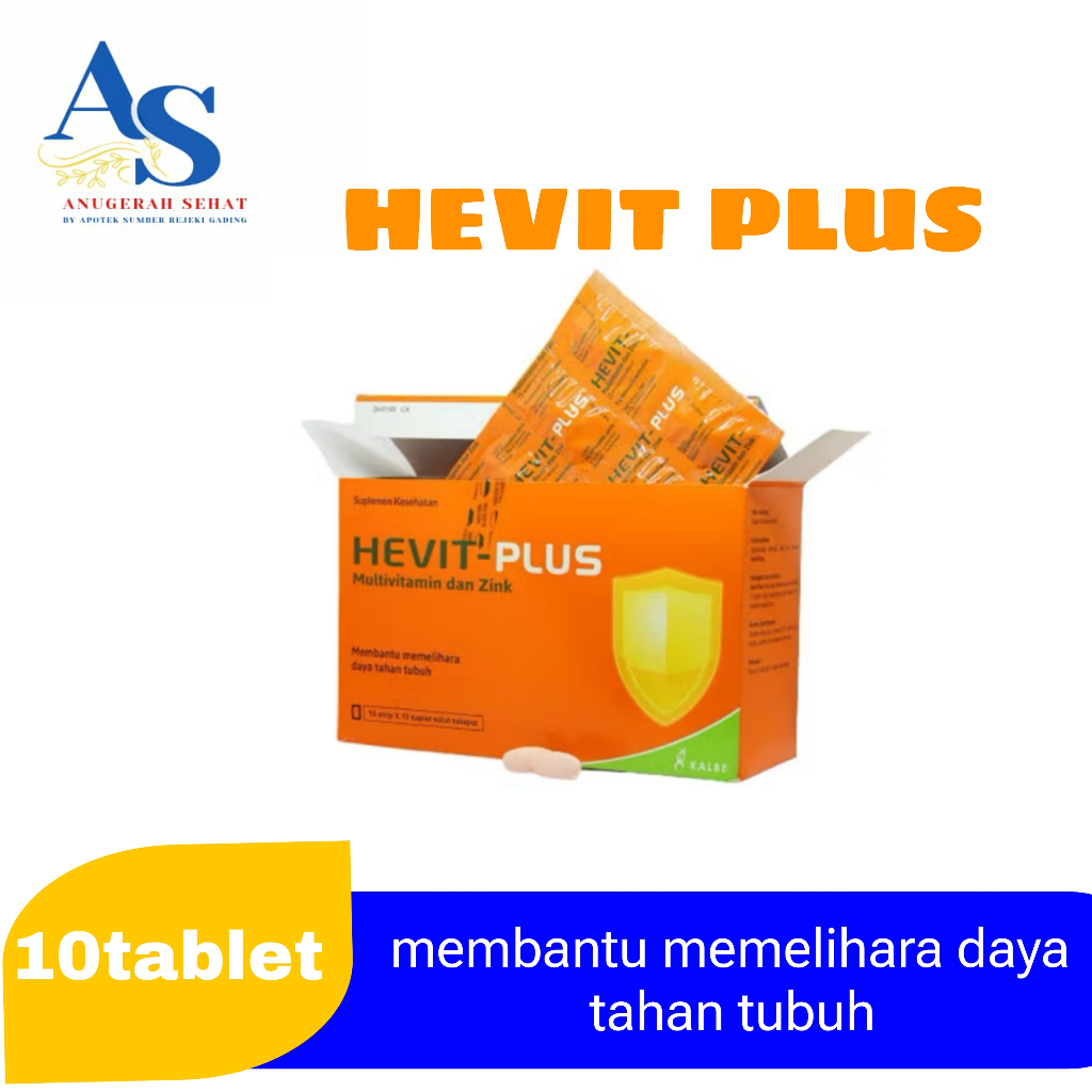 Jual HEVIT-Plus Multivitamin & Zinc (10 Tablet) - Suplemen Multivitamin ...