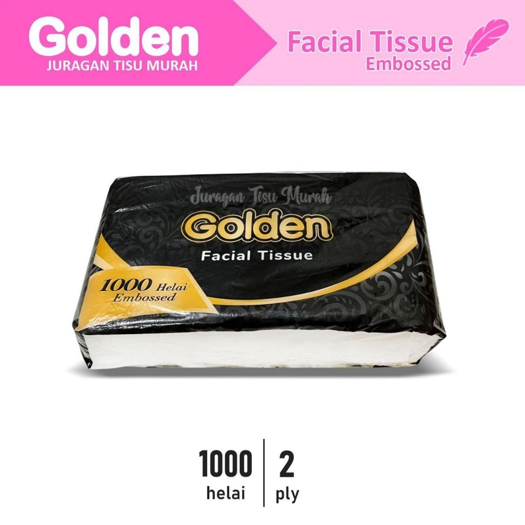 Jual Tisu wajah 1000 helai - Tisu merk golden isi lebih banyak - bahan motif cantik | Shopee ...