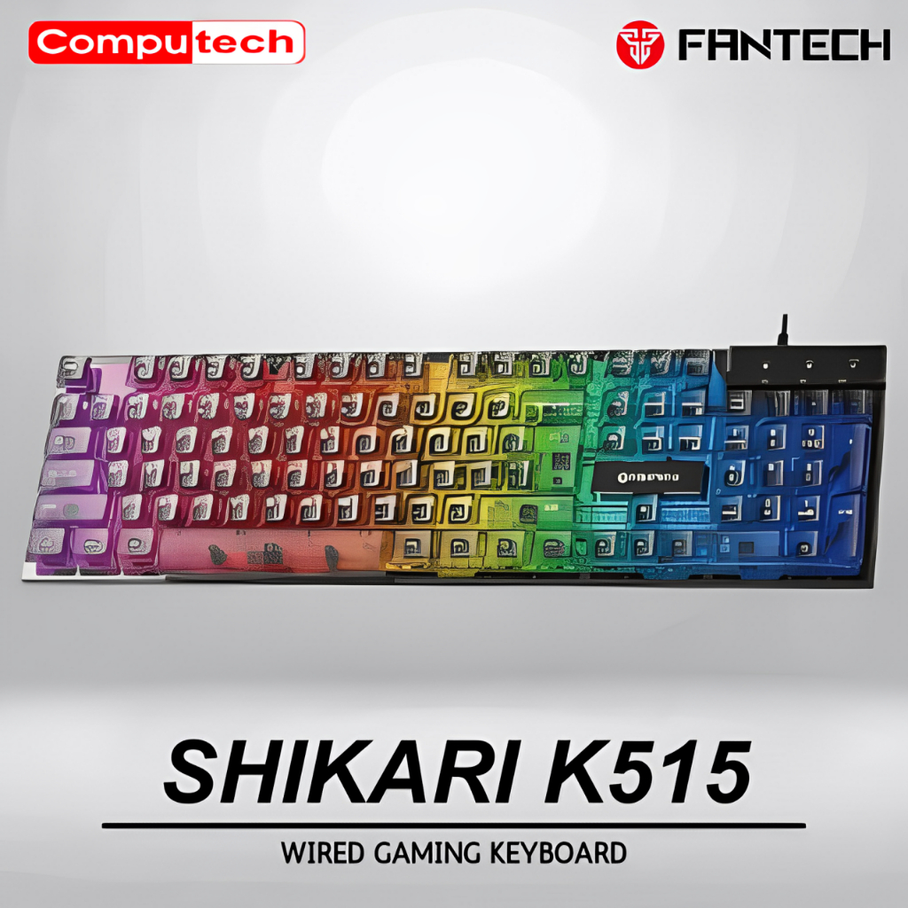 Jual Fantech Wired Gaming Keyboard SHIKARI K515 Keycaps Transparan RGB Membrane - Transparent K ...