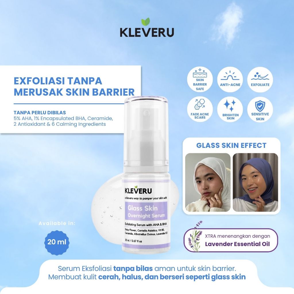 Jual KLEVERU Glass Skin Overnight Serum 20ml - Exfoliating Serum tanpa ...
