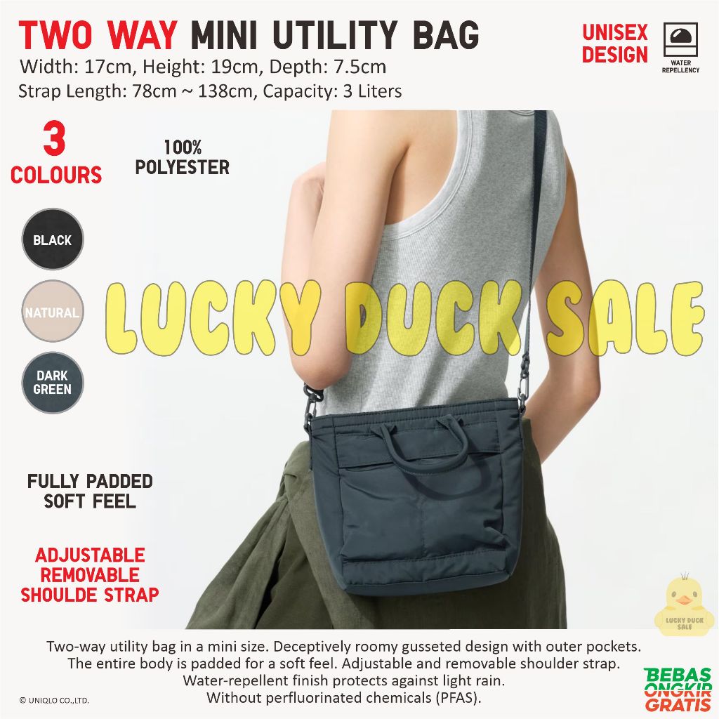 Jual UNIQLO Two Way Mini Utility Bag Tas Bahu Serbaguna 2Way Kecil ...