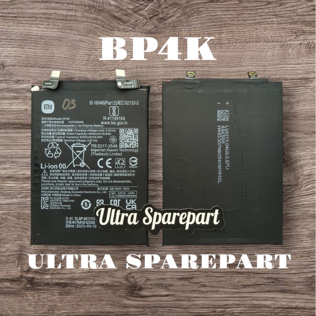 Jual BATRE BATTERY BATERAI BP4K XIAOMI REDMI NOTE 12 PRO 5G / POCO X5 ...