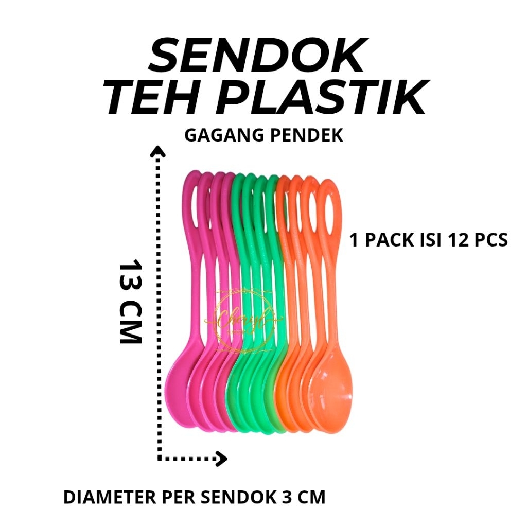 Jual (12 PCS) SENDOK ES PLASTIK PANJANG & PENDEK / SENDOK MINUMAN ...
