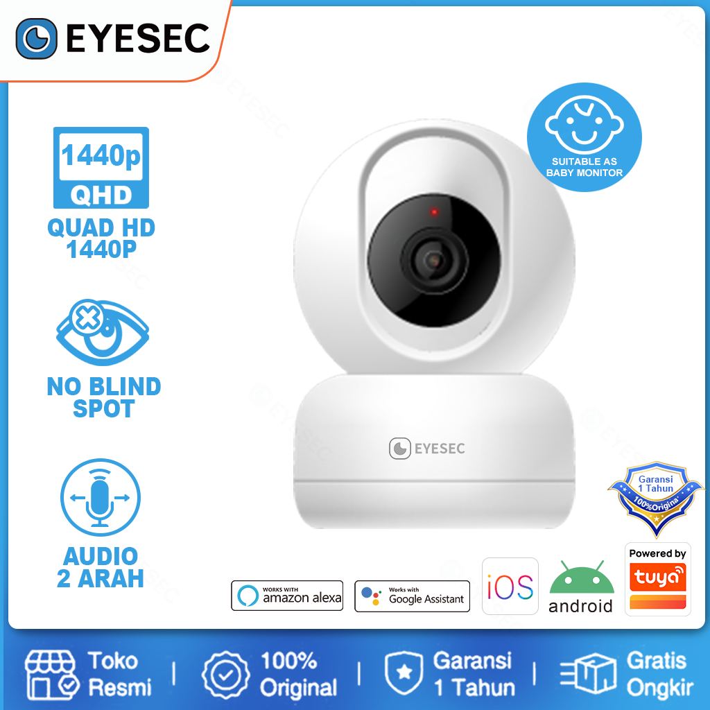 Jual EYESEC Smart CCTV Indoor 4MP IP Camera WiFi 3X Zoom Optik Kamera ...