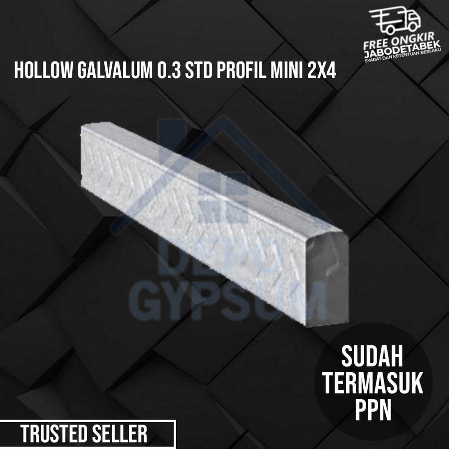 Jual Hollow Galvalum 0.3 STD Profil Mini 2x4 | Besi Hollow Galvalum 2x4 ...