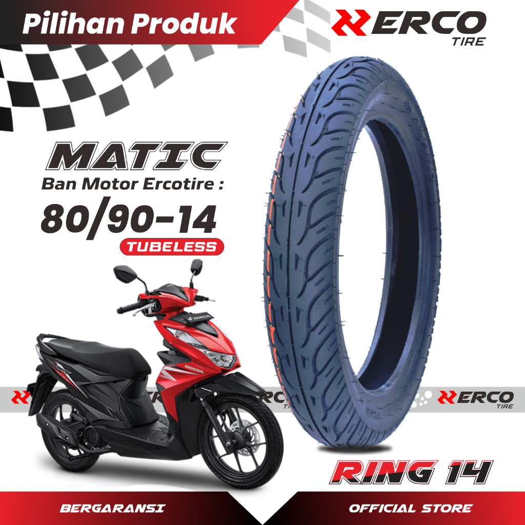 Jual ERCO TIRE Ban Luar Motor Matic Depan 80/90-14-FD M/C Tubeless ...