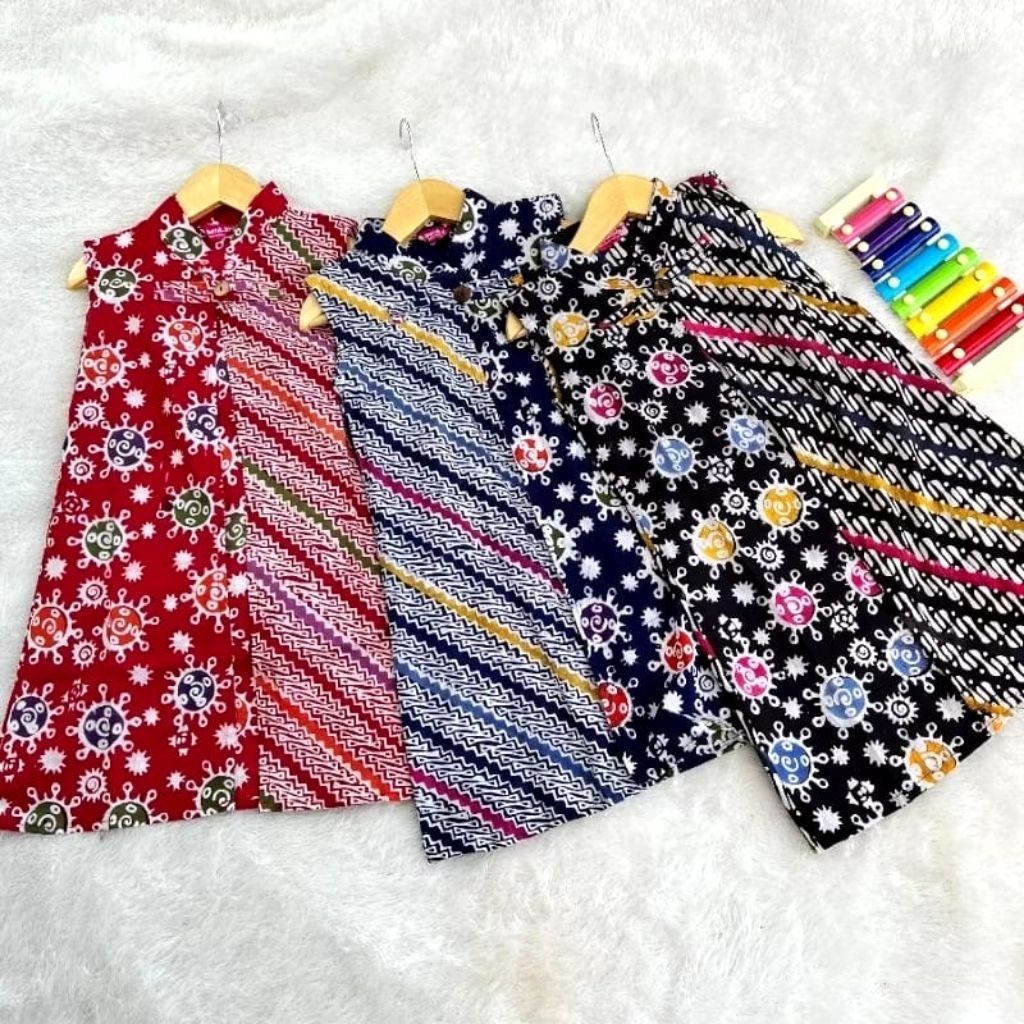 Jual Long Outer Corona Batik Anak Rainbow Pelangi Nyaman Di Pakai Anak ...