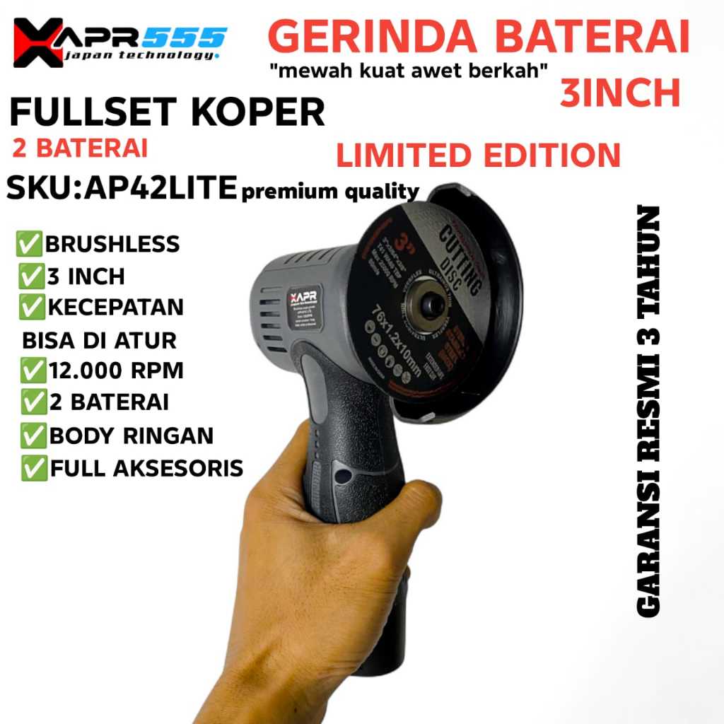 Jual gerinda baterai APR Japan AP42LITE angle grinder gurinda grinda ...