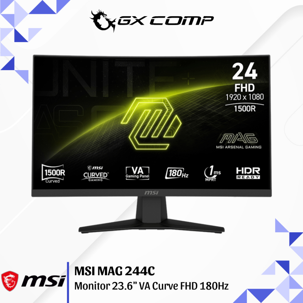 Jual LED Gaming Monitor MSI MAG 244C Curve 24 inch 180Hz Full HD VA ...