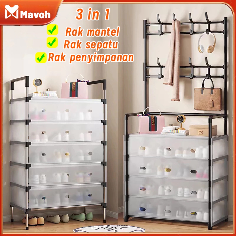 Jual 3 in 1 Rak Sepatu Tertutup Anti Debu Serbaguna Rak Gantung Sepatu ...