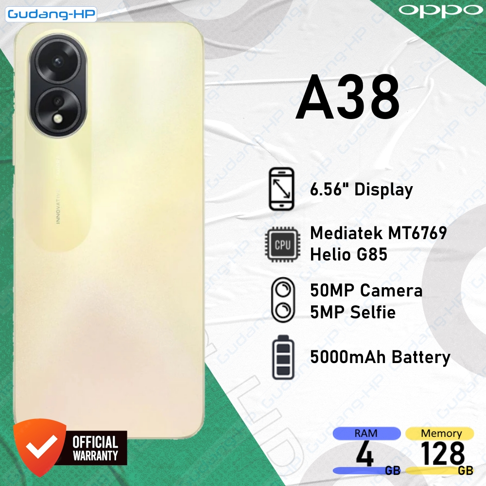 Jual OPPO A38 4/128 GB Garansi Resmi | Shopee Indonesia