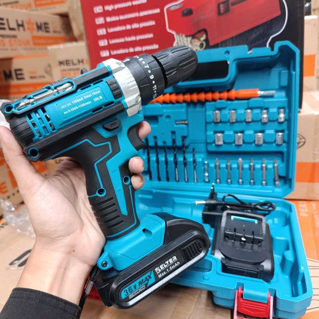 Jual 36VF Bor Listrik Mesin Bor Baterai Tangan Cordless Drill Bor Tanpa ...