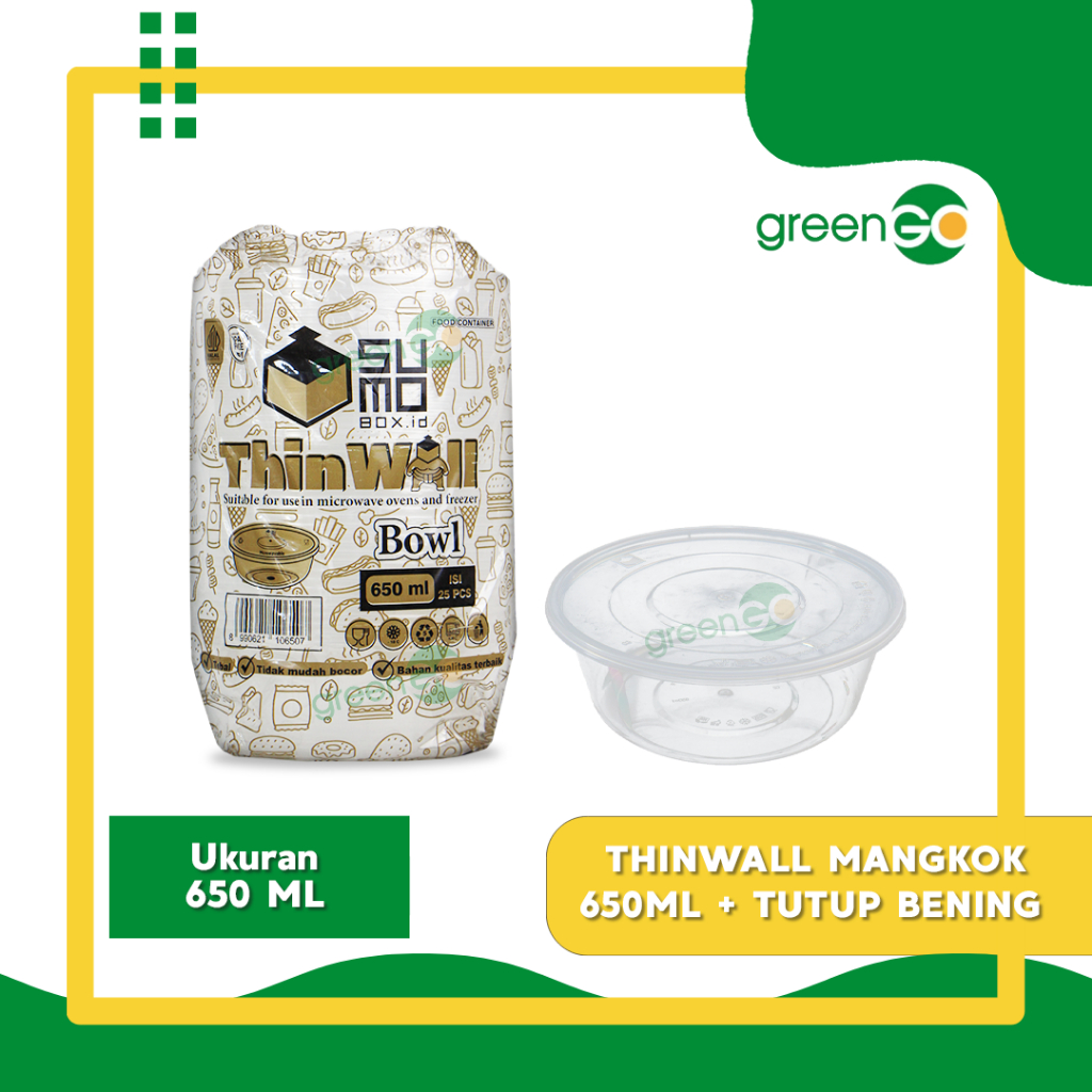 Jual MANGKOK THINWALL 650ML ISI 25 SET MANGKOK THINWALL BULAT + TUTUP ...