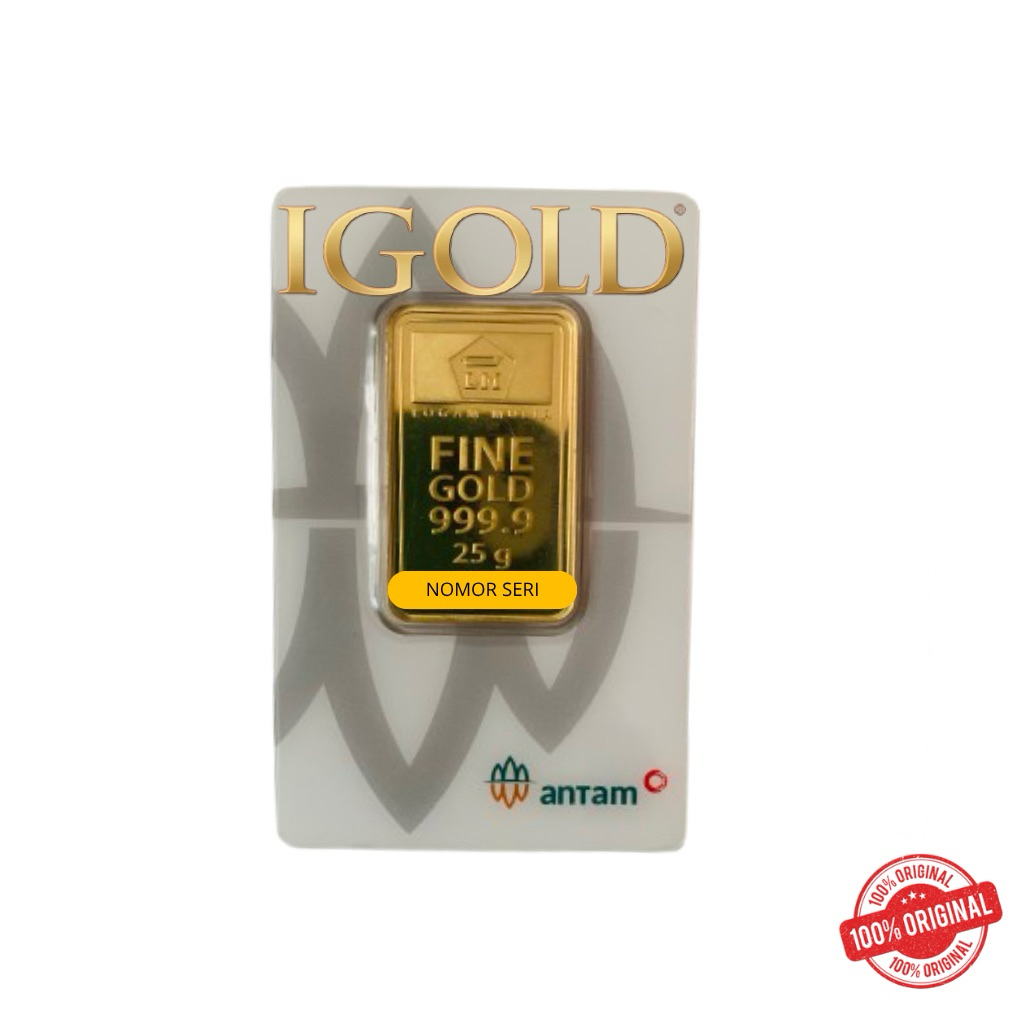Jual LOGAM MULIA EMAS BATANGAN LM ANTAM - 25 GRAM | Shopee Indonesia