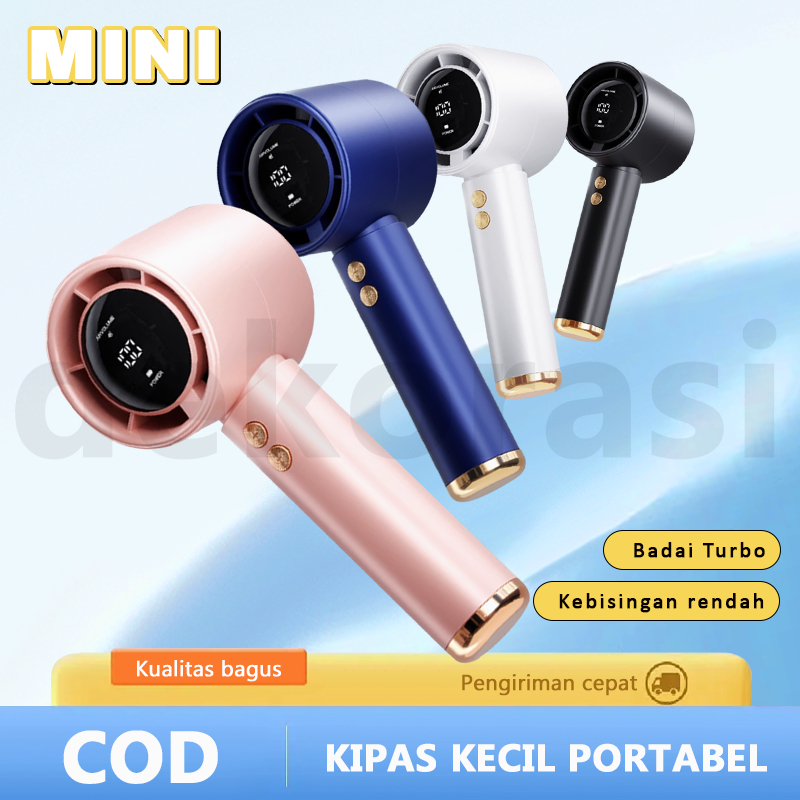 Jual Kipas Angin Portable Mini Portable Handheld LED Kipas Turbo Angin ...