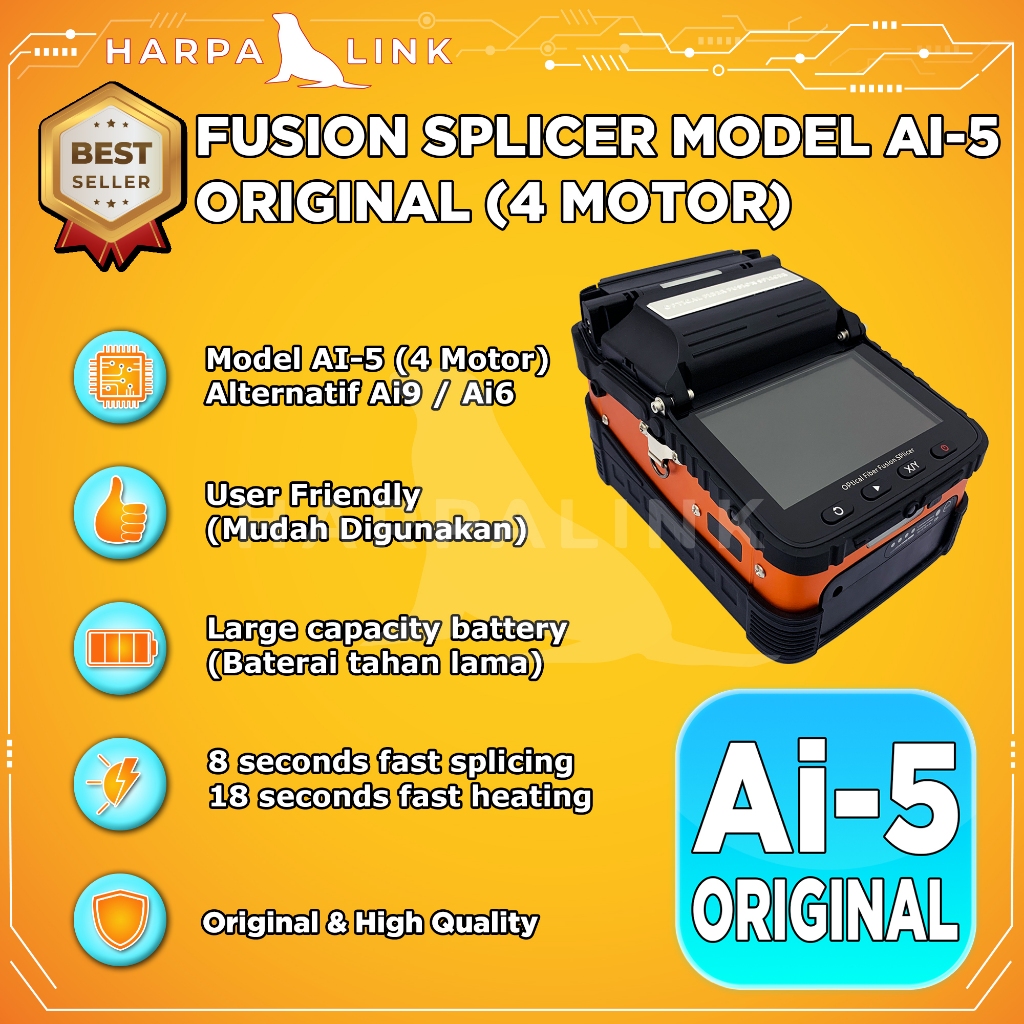 Jual Fusion Splicer Signal Fire AI5 Fiber Optic 4 Motors / AI-5 Fusion Splicer Automatic ...