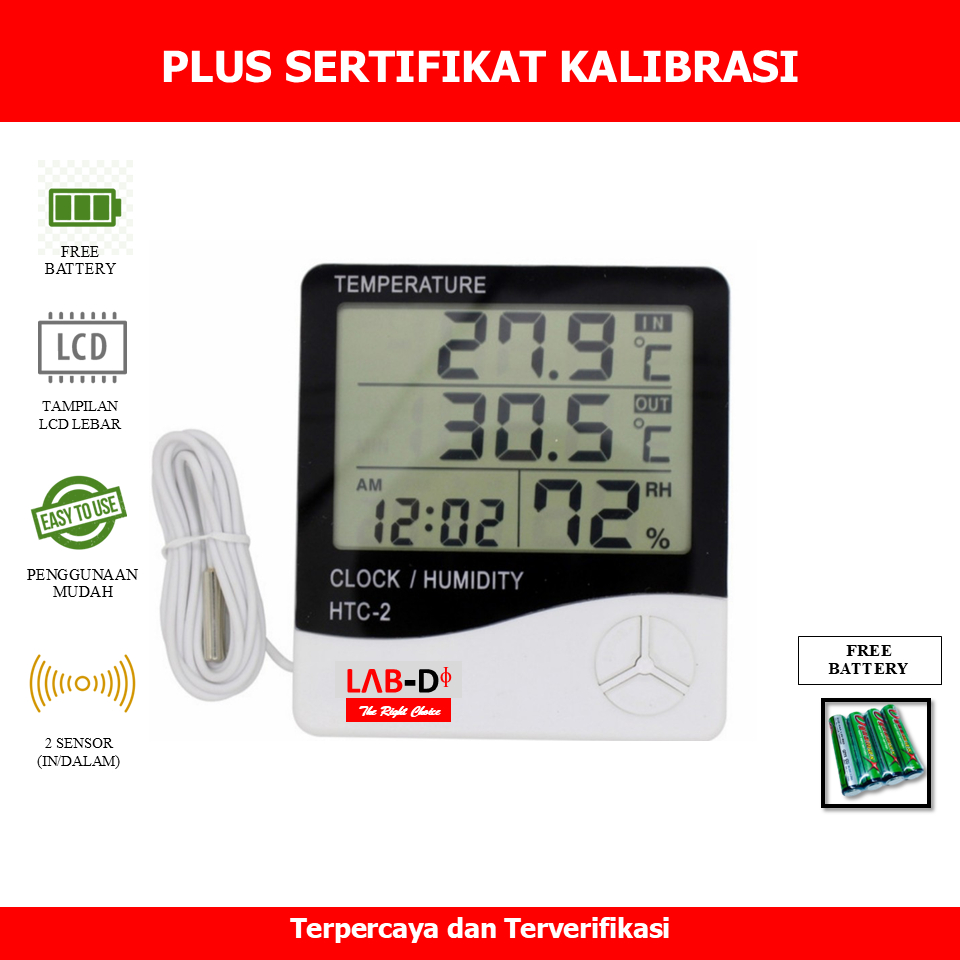 Jual LAB D HTC 2 - Thermometer Hygrometer Ruangan Apotek Klinik Rumah ...