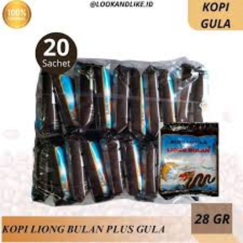 Jual kopi liong bulan gula 28gr (1pak isi 20 sachet) | Shopee Indonesia