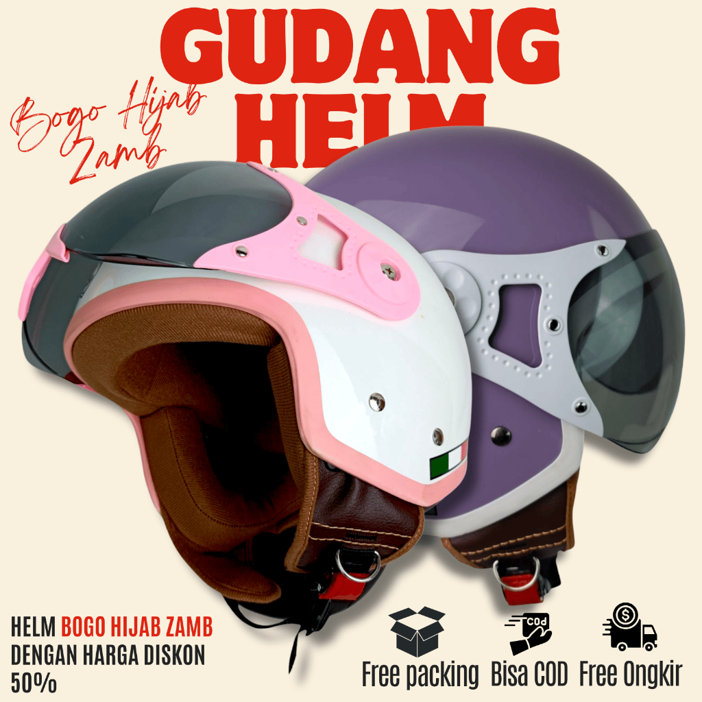 Jual Helm Bogo Wanita Hijab Anti Pusing / HELM HIJAB MODEL CARGLOS ZAMB ...