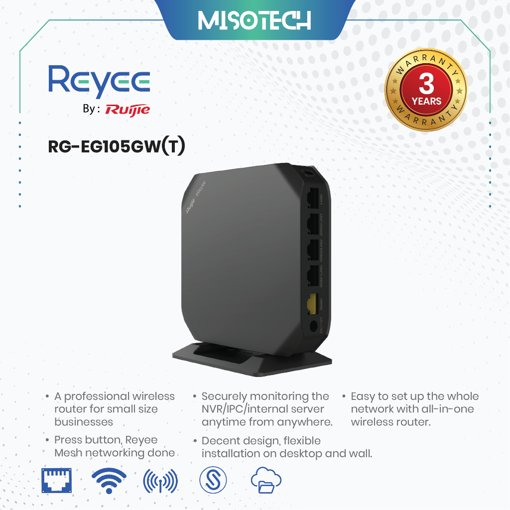 Jual Ruijie Reyee RG-EG105GW(T) Wireless All-in-One Business Router WiFi 5 1267Mbps Mesh ...
