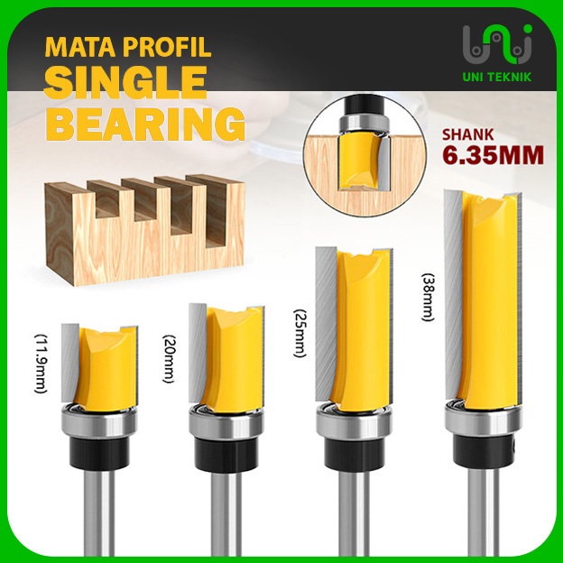 Jual Mata Profil Lurus Single Bearing Flush Trimmer Straight Router ...