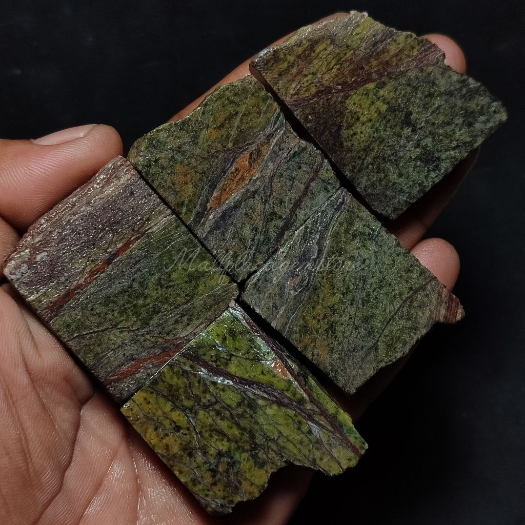 Jual batu badar besi hijau serat merah nempel magnet asli natural ...