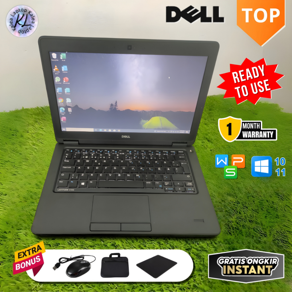 Jual Laptop Dell latitude 7240 7250 CORE i5/i7 RAM 8 SSD 256 Layar 12" MULUS BERGARANSI | Shopee ...