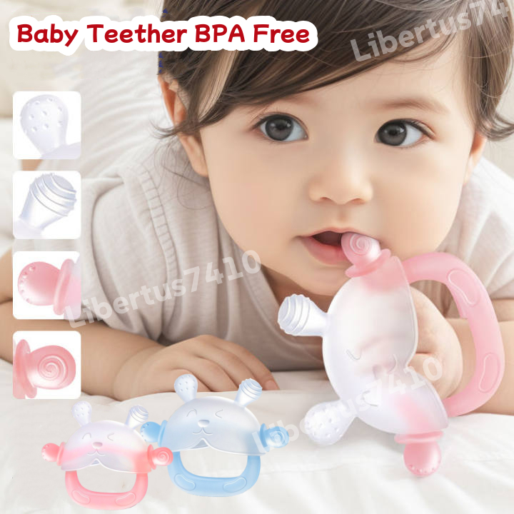 Jual （ Ready）Teether Bayi BPA Free Bahan Keamanan Silikon Kelas Makanan ...