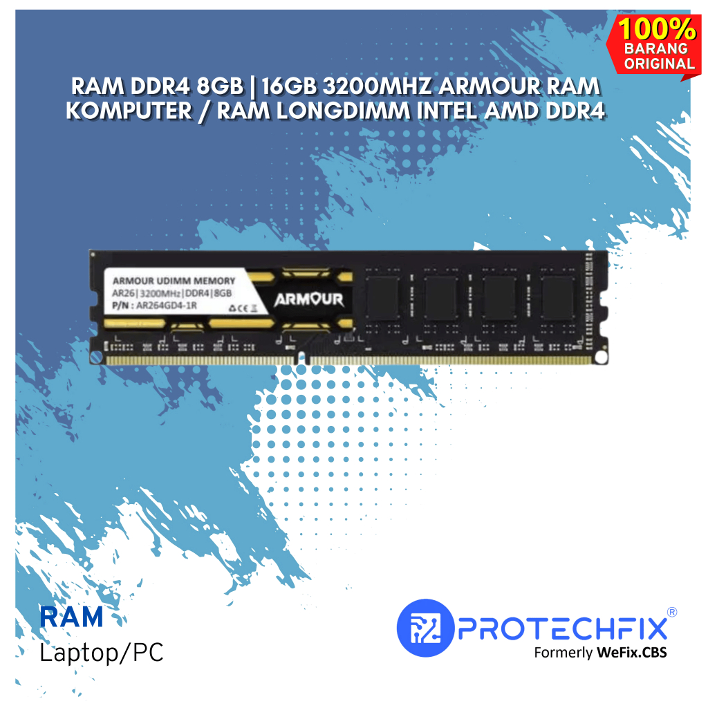Jual RAM DDR4 8GB | 16GB 3200MHz ARMOUR RAM KOMPUTER / RAM LONGDIMM ...