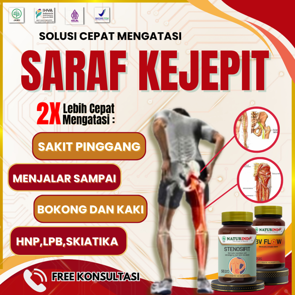 Jual Obat Sakit Pinggang Sampai Kaki Sakit Bokong Saraf Kejepit HNP,LPB Skiatika Sciatica ...