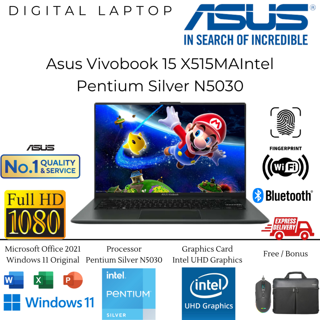 Jual Laptop Asus Vivobook 15 X515MA Intel Pentium Silver N5030 RAM 8GB ...