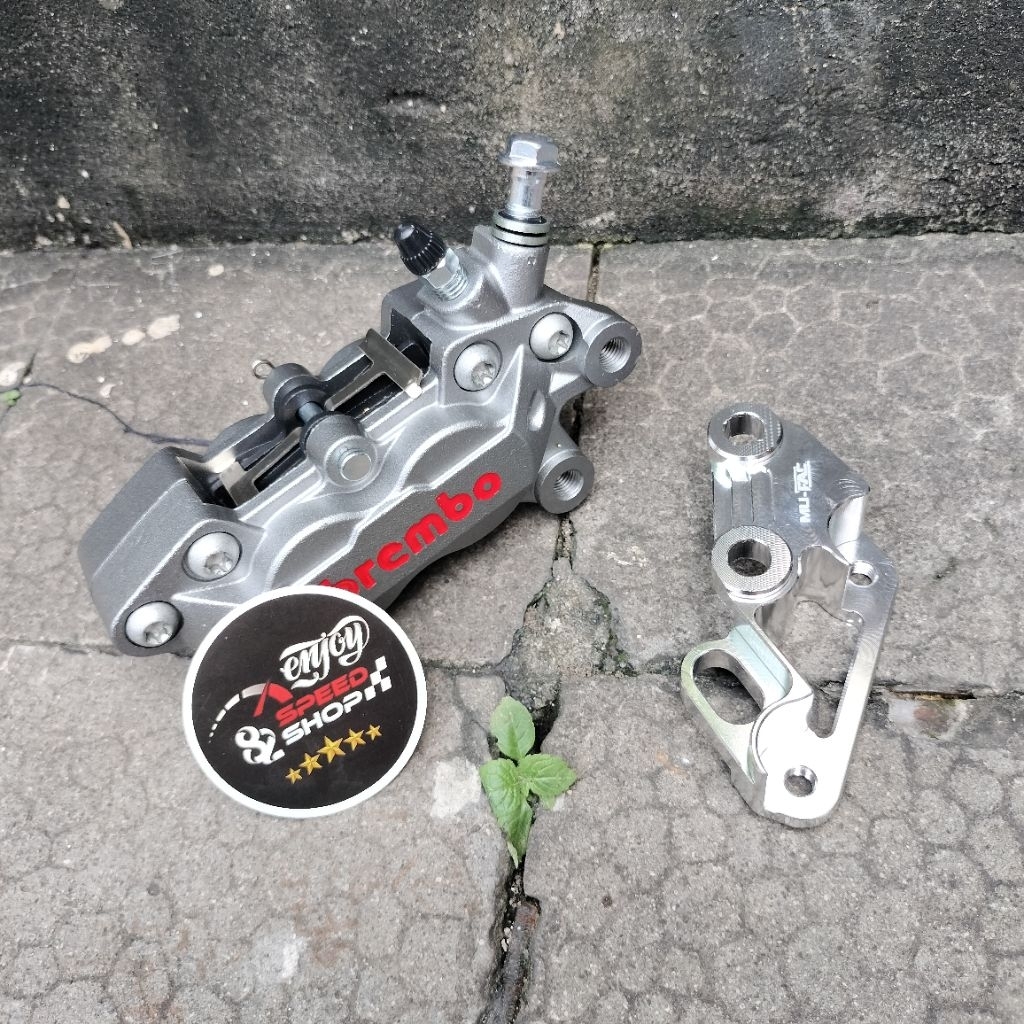 Jual Breket / Bracket Cnc Plus kaliper 4p big axial brmbo Ninja 150 R/SS/RR/FU disc cakram ...