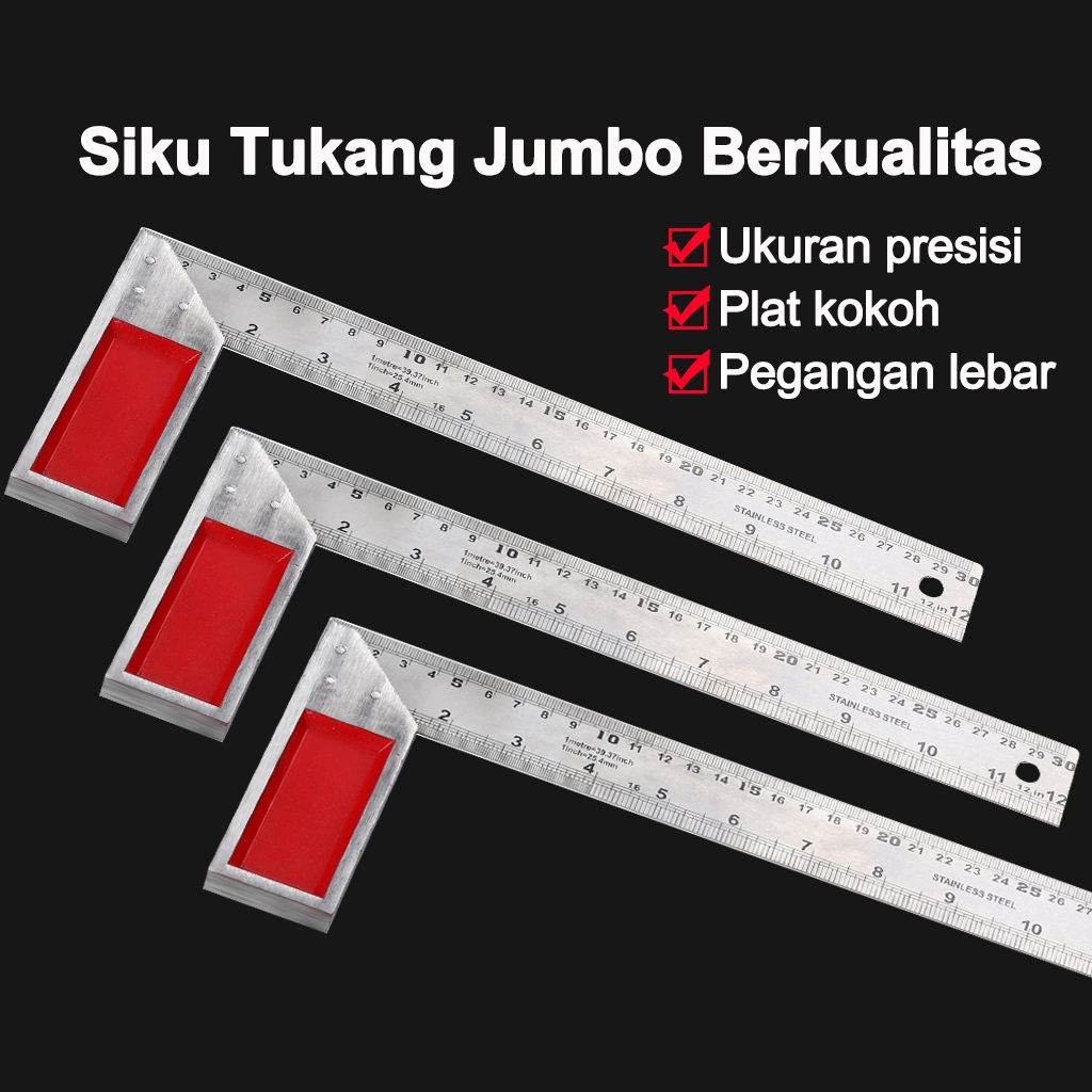 Jual Siku Tukang Penggaris Sudut Grafir Jumbo Arsitek Interior 30 cm 12 ...