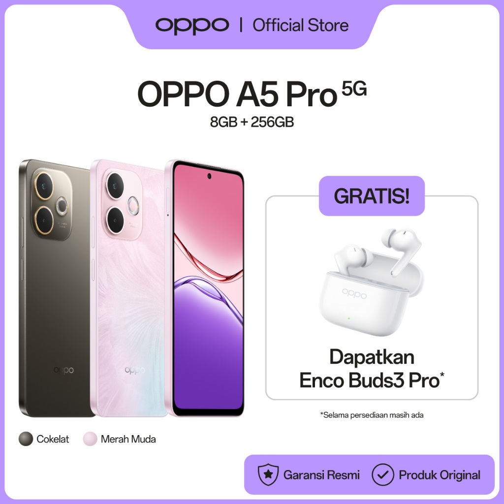 Jual OPPO A5 Pro 5G [IP69 Water Resistant, Large Battery 5800mAh, Military-Grade Shock ...