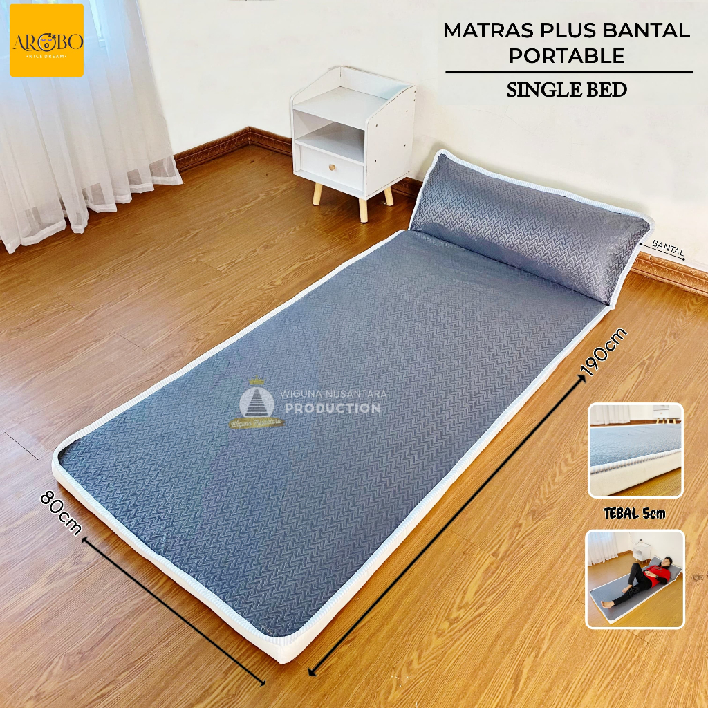 Jual AROBO Matras Plus Bantal Kasur Busa Portable Uk 80 x 190 x 5 Cm ...