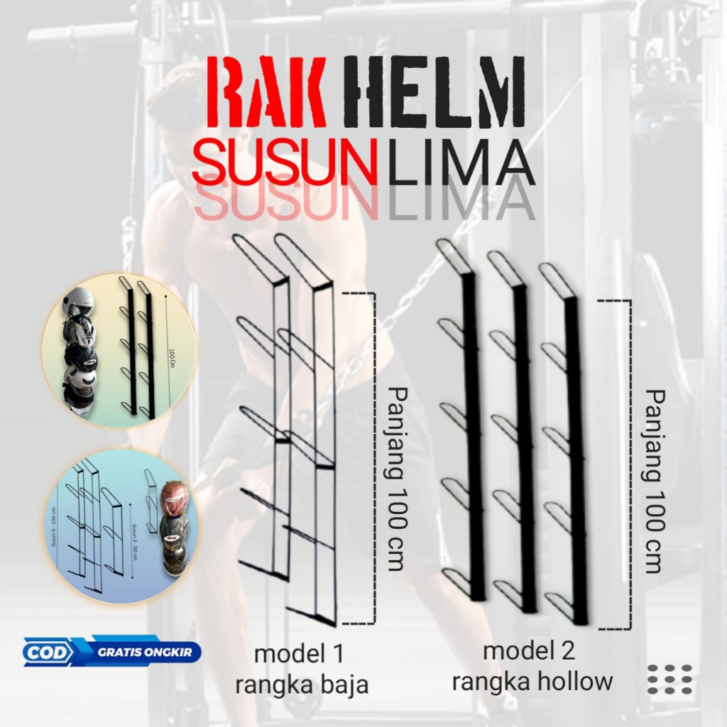Jual Rak helm gantungan tempat helem jaket tas cantolan dinding helmet ...