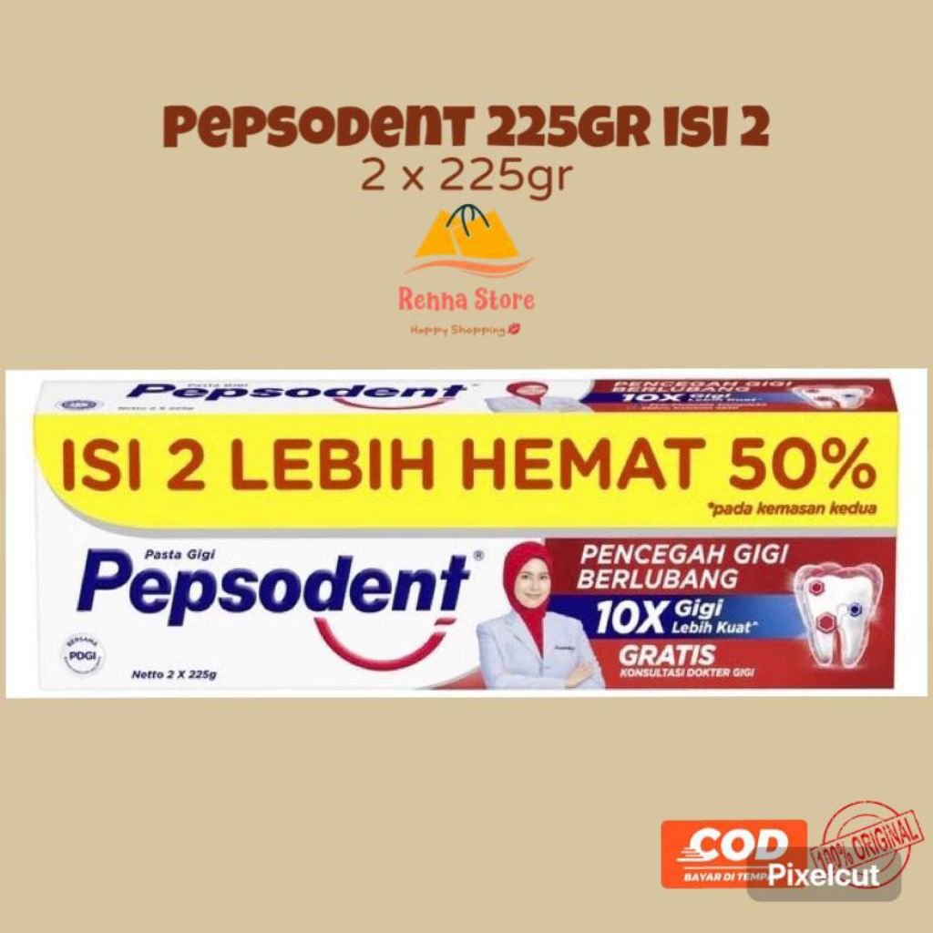 Jual Pepsodent Merah isi 2 Lebih Hemat 2x225gr Pasta Gigi | Shopee ...