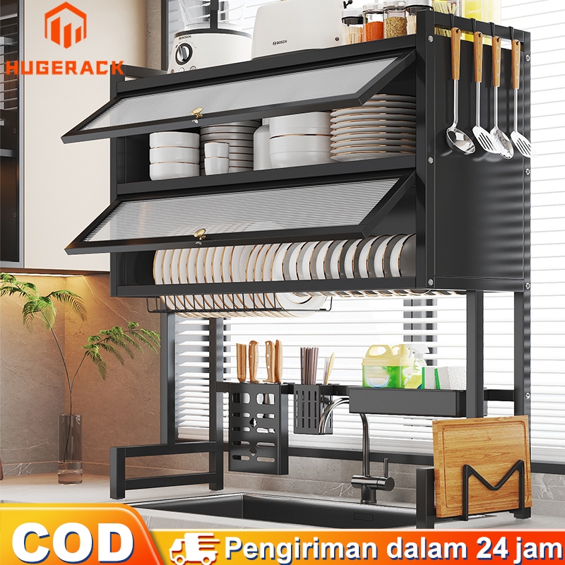 Jual Rak Piring Stainless Steel Dua Lapis Dengan Penutup Rak Dapur ...