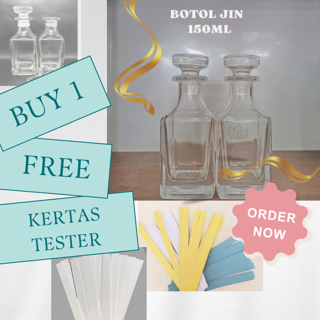 Jual BOTOL JIN ( DISPLAY ) POLOS 150 ML // FREE KERTAS TESTER ( BOTOL ...
