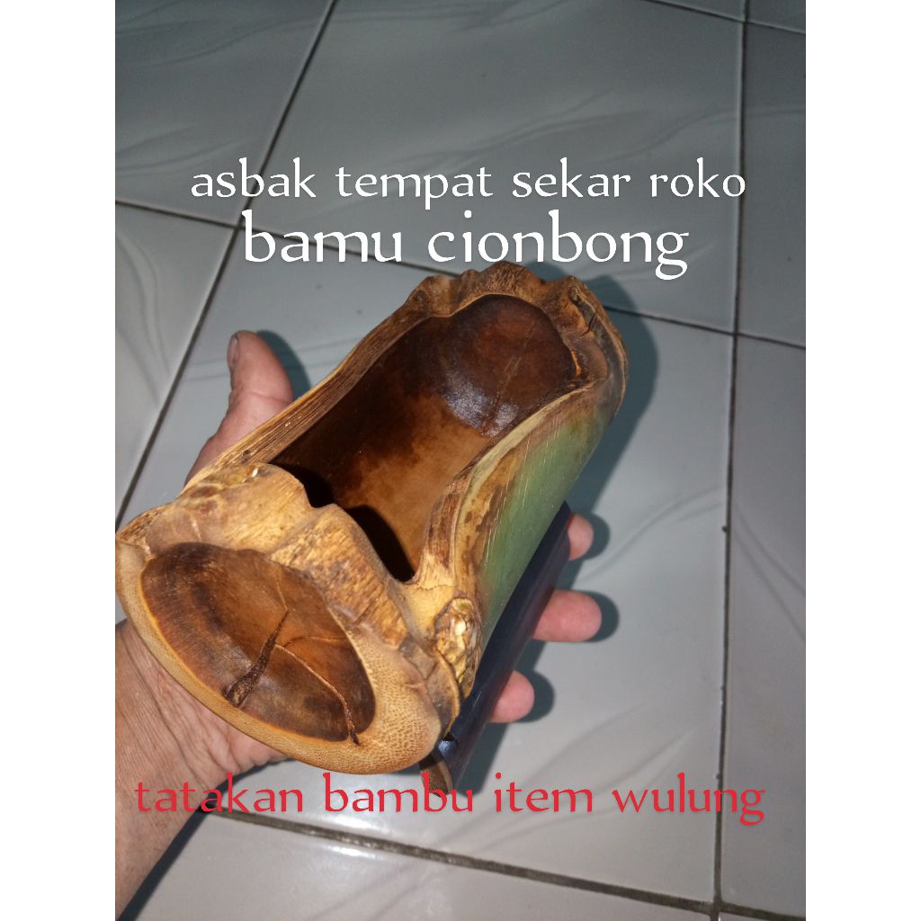 Jual asbak tempat Sekar rokok dari bambu combong asli motip alam ...