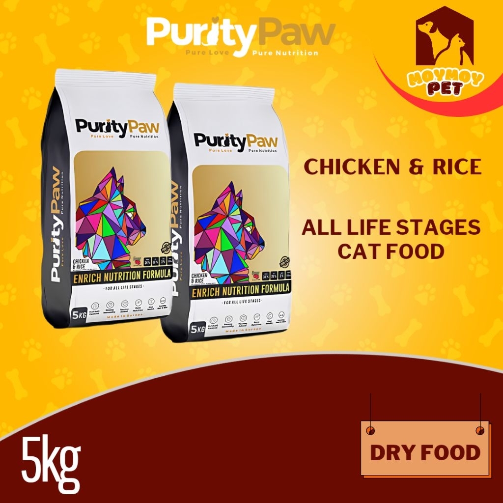 Jual PURITY PAW PREMIUM CAT FOOD CHICKEN & RICE 5KG MAKANAN KUCING FOR ...