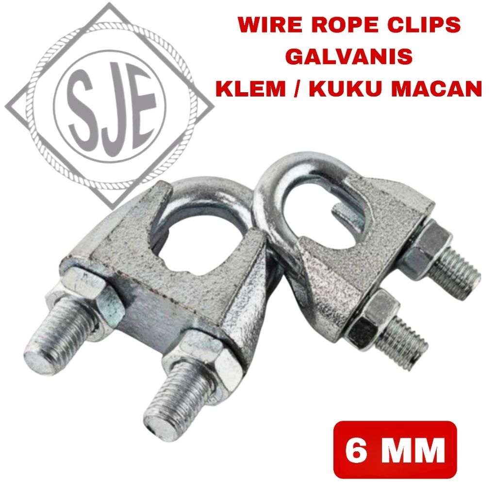 Jual klem sling baja 6mm / kuku macan 6mm / klem kabel baja 6mm / wire ...