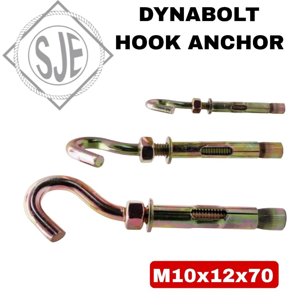 Jual dynabolt hook anchor m12 / hook anchor 12mm / hook bolt anchor ...